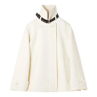 Lanvin Kurzer Wollmantel mit Stehkragen - - Coats - Damen - Wei&szlig; - S