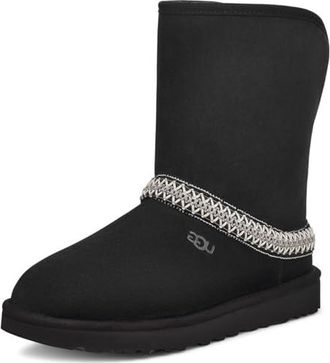 UGG Femme Classic Short Crescent Botte Tendance, Black, 49 EU