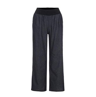 Generic Pantalon de yoga pour femme avec taille &eacute;lastique et jambes larges, taille mi-haute, contr&ocirc;le du ventre, jambe droite, coupe d&eacute;contract&eacute;e, bas palazzo