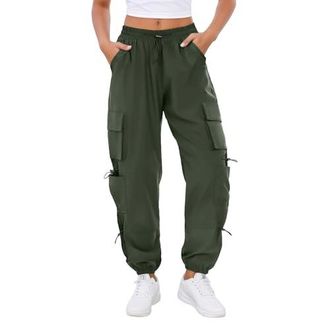 Generic Pantalon cargo baggy Y2K pour homme - Pantalon de parachute - Jambes larges - Pantalon de loisirs - Taille &eacute;lastique avec de nombreuses poches - Panta