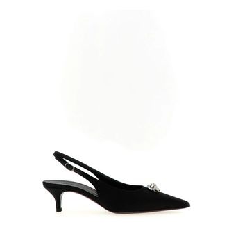 Magda Butrym Silk Satin Slingback Pump - - Shoes - Damen - Schwarzk - 37 1/2 EU