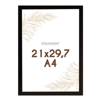 Wackadoo Bilderrahmen A4 21x29,7 (DIN A4) Schwarz Fotowand Fotorahmen mit Glasscheibe FSC Holz Picture frame