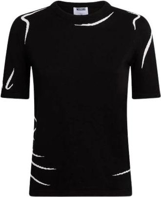 Moschino Femme, Pulls, Noir, Taille: 34 FR Maille Incrust&eacute;e en Pur Coton