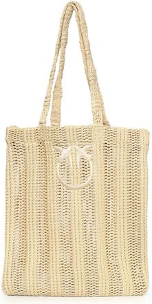 Pinko Pinko, Femme, Sacs, Beige, Taille: ONE Size Easy Tote Bag