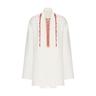 Valentino Garavani Jacke aus Wollmischung mit Schmuckkragen - - Blouses & Shirts - Damen - Wei&szlig; - L