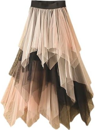 Generic 2026 Robe de mariée sans os à ourlet long jupon jupe tutu, rose clair, XXL