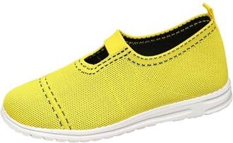 Generic Chaussures &agrave; enfiler pour femme - Large largeur - En tricot - Couleur unie - Respirantes - L&eacute;g&egrave;res - D&eacute;contract&eacute;es - Confortables - Pour la course, ja
