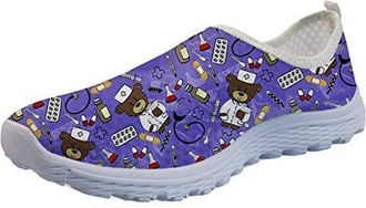 Showudesigns Chaussure de Sport Tennis Femmes Baskets infirmière Running Sneakers Enfiler Chaussure Infirmier Randonnée légères Maille Casual Slip on Taille 38 EU
