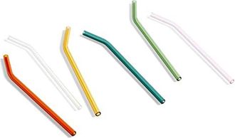 HAY Strohhalme aus Borosilikatglas 6er-Pack, Ma&szlig;e: H&ouml;he: 19 cm, Durchmesser: 0.8 cm, AB492-B047-AG24