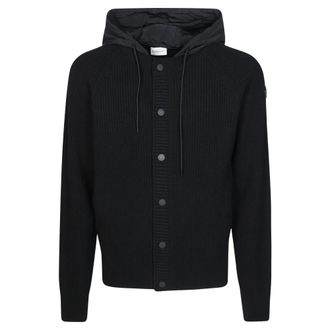 Moncler Kapuzenstrickjacke - - Knitwear - Herren - Schwarzk - XL