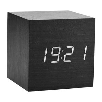 Zerone Topiky H&ouml;lzerner digitaler Wecker, 6x6x6cm Cube LED Display Tischuhr Unterst&uuml;tzung Temperaturanzeige und Sprachsteuerung f&uuml;r Schlafzimmer, Haus, Schla