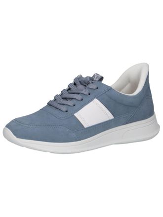 Caprice Damen Sneaker flach aus Leder Low Top, Blau (White/Lt.Blue), 37 EU
