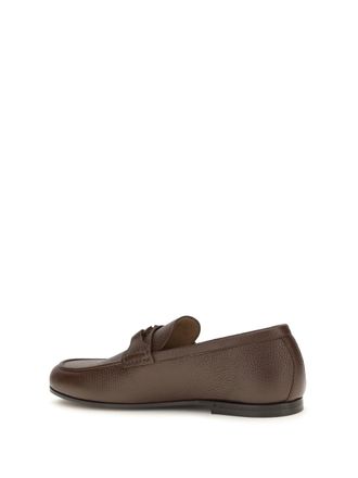 Valentino Garavani Mens Loafers Vlogo Signature Light Coffee Deer Leather