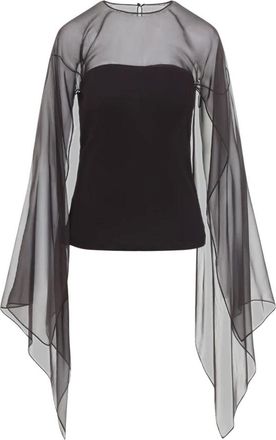 Alberta Ferretti Femme, Blouses et Chemises, Noir, Taille: 36 FR Haut en Viscose &agrave; Col Rond
