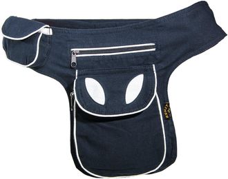 Kunst und Magie Goa Schulter-Bauchtasche Gürteltasche Hippie PSY, Farbe:Schwarz/Weiß