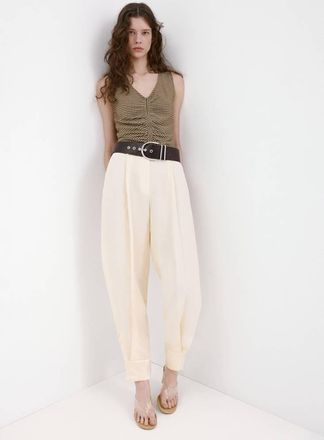 Mango Top ajust&eacute; &agrave; fronces kaki - Femme - XXS - MANGO