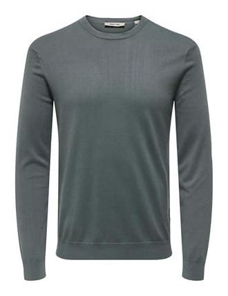Only & Sons Onswyler Life Reg 14 Ls Crew Knit Noos, Baume Green, S