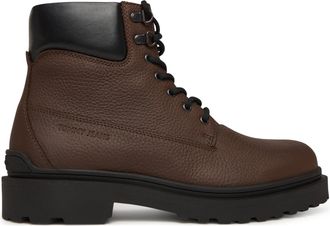 Tommy Jeans Schnürschuhe Tommy Jeans Tjm Lace Up Boot Leather EM0EM01629 Braun