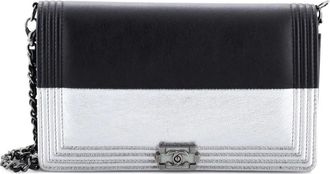 Chanel Bicolor Boy Wallet on Chain Calfskin crossbody bag - Schwarz