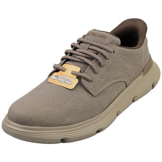 Skechers Herren Slip-In-Sneakers Garza Aus Canvas, Dark Taupe, 47.5 EU
