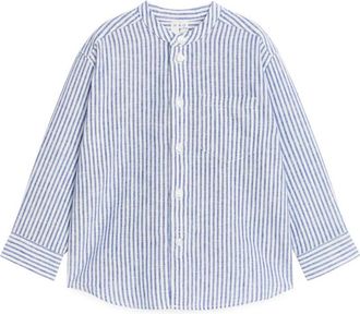 Arket Henley-Leinenhemd -Blau