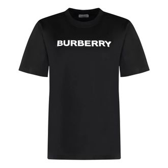 Burberry Logo Baumwoll-T-Shirt - - Tops - Damen - Schwarzk - S