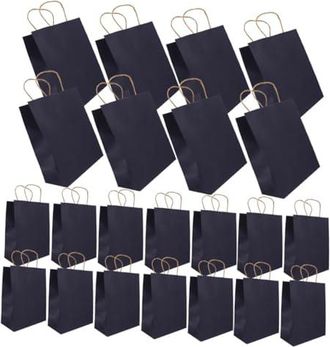 Garneck 25 pièces Sacs Papier Kraft avec Poignées Sacs Shopping Réutilisables pour Fête Stockage Friandises