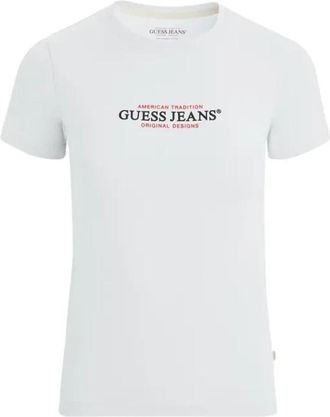 Guess Klassisches Amerikanisches T-Shirt - - Tops - Damen - Wei&szlig; - XS