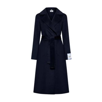 Silvian Heach Langer G&uuml;rtelmantel - - Coats - Damen - Blau - L