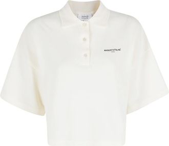 Maison Kitsun&eacute; Femme, Tops, Blanc, Taille: 40 FR Polo Oversize