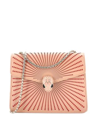 Bulgari Serpenti Forever Square Laser Cut Leather Small shoulder bag - Rosa