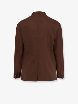 Hev&ograve; Mens Suit Galatina Brown Linen-Blend Suits