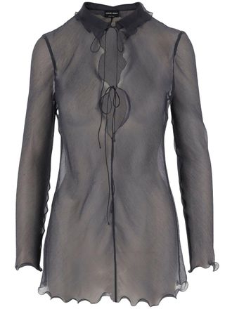 Giorgio Armani blouse en soie - Noir