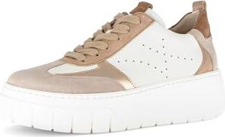 Gabor 83.224.12 Baskets &agrave; plateforme en cuir pour femme Beige Taille 35, Beige., 37.5 EU
