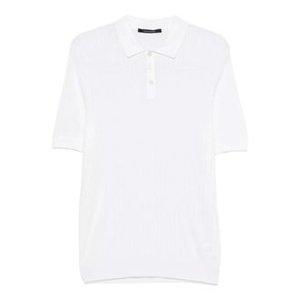 Tagliatore Kart Button Gestricktes Polo - - Knitwear - Herren - Wei&szlig; - 3XL