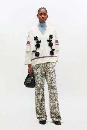 Ganni Jadeite Cargohose aus Gobelin-Stoff Elastan - Größe 32