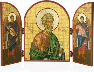 NKlaus Andreas (Apostel) Ikone Triptychon MDF-Holz 25x16cm Christlich 13803