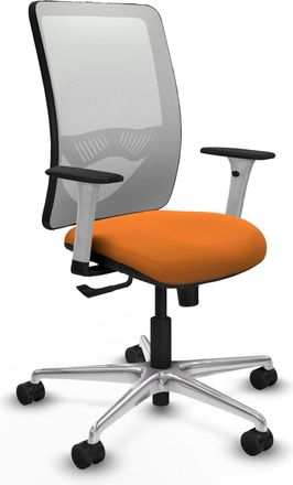 Piqueras y Crespo B&uuml;rostuhl Zulema Orange mit wei&szlig;en und schwarzen Armlehnen, h&ouml;henverstellbare Lendenwirbelst&uuml;tze, ausgestattet mit Sincro 3-Positionen und Schneidesch