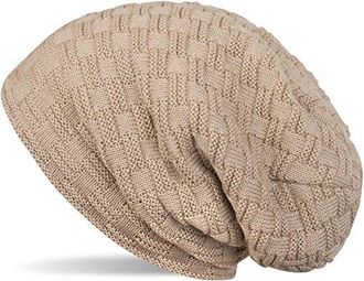 styleBREAKER Bonnet Beanie Chaud en Maille Fine avec Motif tressé et Doublure Laine Polaire Toute Douce, Unisexe 04024058, Couleur:Marron Clair