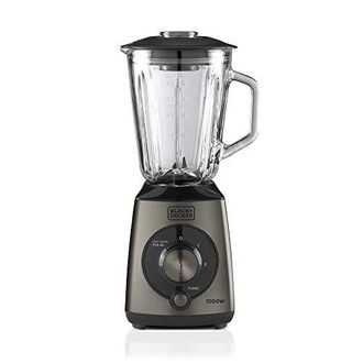Black+Decker Black+Decker + Decker Standmixer, Puls-Funktion, Gefäß aus Kunststoff mit 1,5 l, 4-schneidige Edelstahlklingen, auseinandernehmbar und einfach zu rein