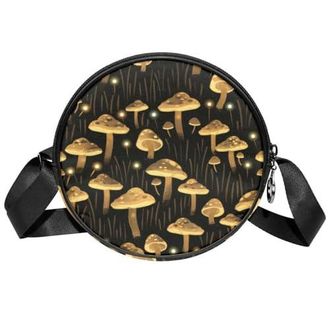 Generic Sac &agrave; bandouli&egrave;re rond rond pour femme, petit sac &agrave; bandouli&egrave;re champignon avec fermeture &eacute;clair, bretelles r&eacute;glables, d&eacute;contract&eacute; pour femmes et fill