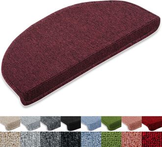 Casa Pura Stufenmatten London 15er SparSet 11 Farben sauber eingekettelt, Starke Befestigung, stabile Winkelschiene (Weinrot)