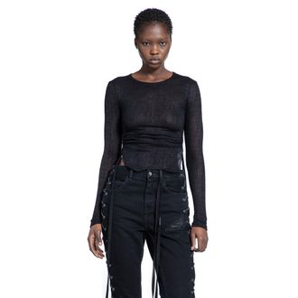 Ann Demeulemeester Oke Long Sleeve Crop Top