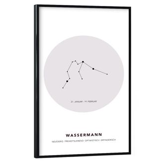 artboxONE Poster mit schwarzem Rahmen 30x20 cm Galaxy Sternbild Wassermann - Bild Sternzeichen
