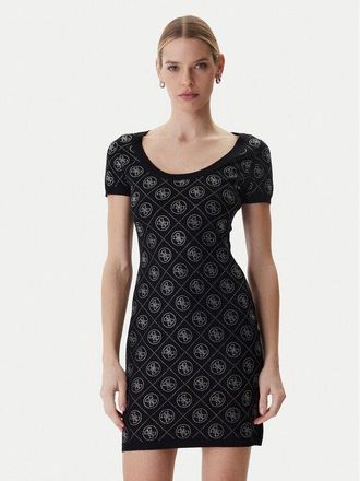 Guess Strickkleid W6RK92 Z3JD2 Schwarz Regular Fit