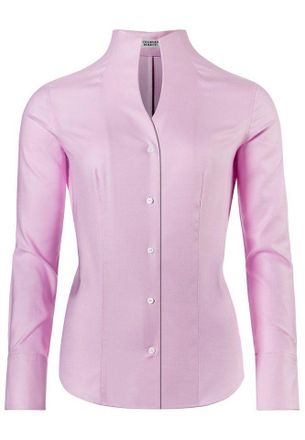 Vincenzo Boretti Klassische Bluse leicht tailliert soft Oxford Kelchkragen