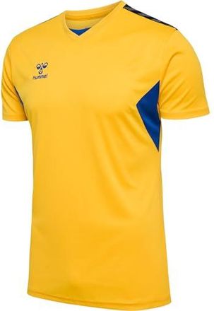 Hummel Hmlauthentic Pl Jersey S/S T-Shirt, Jaune Sport/Bleu, XL Hommes