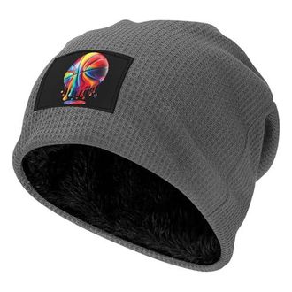 Ahdyr Bonnet en Maille gaufr&eacute;e, Polaire, Chaud, pour lhiver, Noir, pour Hommes et Femmes