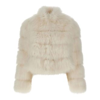 Frame Denim Veste courte et boxy en fourrure de renard - Femme - Vestes - Blanc - Taille: 38 FR