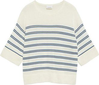 Comma Kurzarmpullover Strickpullover Kurzarmpullover mit Streifen